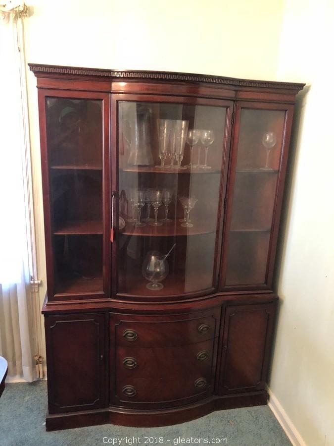 1940 s Drexel Mahogany China Cabinet